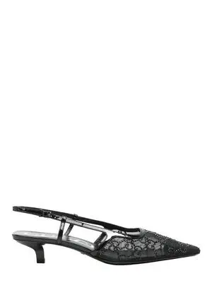 Gucci Crystal Embellished Slingback Pumps - Black