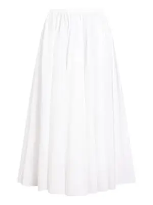Patou Midi Skirt With Elastic Waist - White