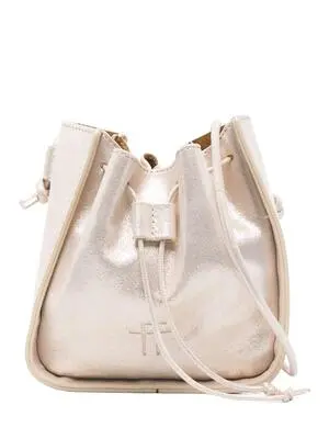 FORTE_FORTE Leather Bucket Bag - Grey