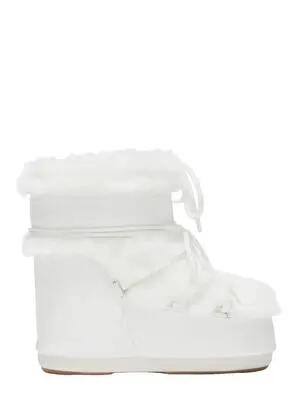 Moon Boot Icon Low Faux Fur Boots - White