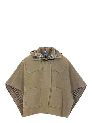 Burberry Hooded Duffle Cape - Neutrals