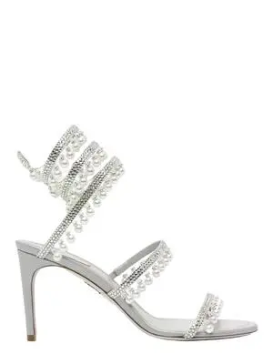 Rene Caovilla 80mm Cleo Embellished Sandals - Grey