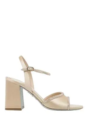 Rene Caovilla 80mm Margherita Embellished Sandals - Neutrals