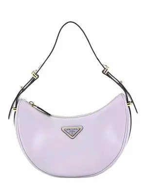 Prada Arque Half Moon Leather Small Hobo Bag - Purple