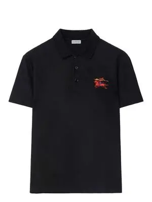 Burberry Ekd Cotton Polo Shirt - Black
