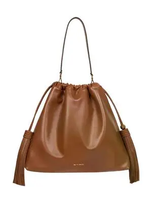 Etro Kalispera Leather Shoulder Bag With Tassels - Brown