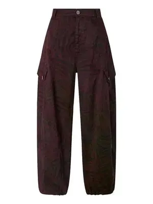 Pinko Animal-print Cargo Pants - Red