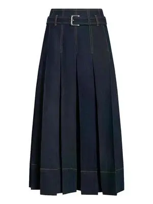 Cinq À Sept Rylee Belted Pleated Midi Skirt - Blue