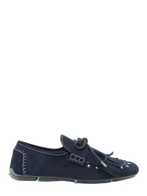 WALES BONNER Montego Tassel Suede Loafers - Blue