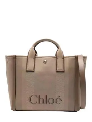 Chloé Embossed Stripe Tote Bag Neutrals