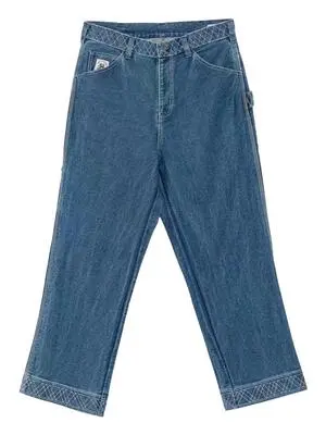 BODE Embroidered Straight Leg Trousers - Blue