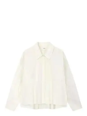STUDIO TOMBOY Cotton Buttoned Cuffs Unbalanced Shirt - Neutrals