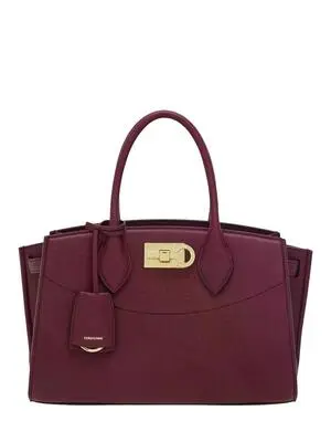 FERRAGAMO Studio Top Handle Bag - Red