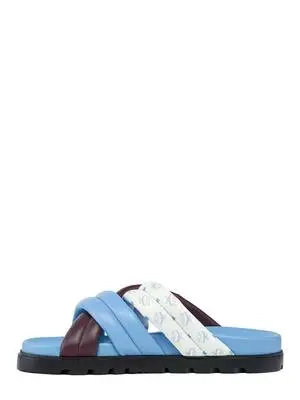 Mcm Criss-Cross Logo Sandals Blue
