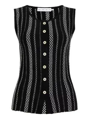 Proenza Schouler White Label Alyna Textured Knit Vest - Black
