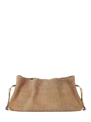 Elisabetta Franchi Embossed-leather Clutch - Neutrals