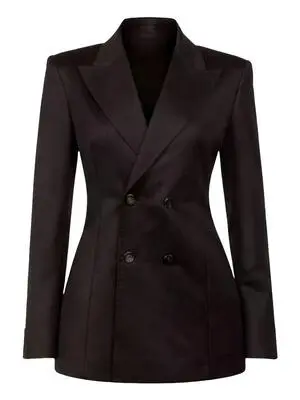SA SU PHI Double-breasted Blazer - Brown