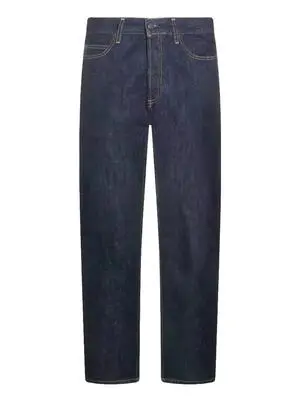 Carhartt Work In Progress Straight-Leg Jeans With Logo Patch Blue