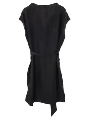 Hermès V-neck Belted Mini Dress - Black