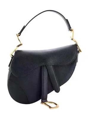 Dior Saddle Handbag Leather Mini Shoulder Bag Black