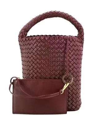 Bottega Veneta Cabat Padded Intrecciato Leather Small Bucket Bag - Red