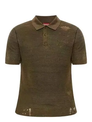 DIESEL® K-danny Distressed Polo Shirt - Brown