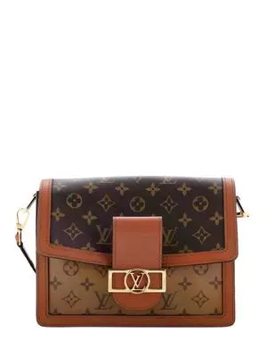 LOUIS VUITTON Dauphine Reverse Monogram Canvas Mm Shoulder Bag - Brown