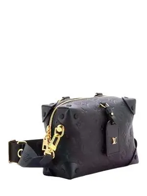 LOUIS VUITTON Petite Malle Souple Handbag Monogram Empreinte Leather - Black