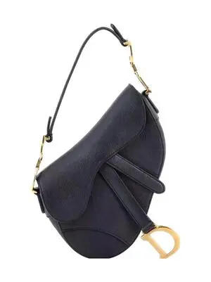 Dior Saddle Handbag Leather Mini Shoulder Bag - Black