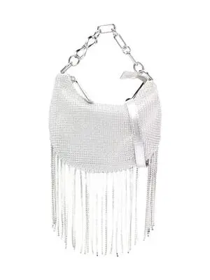 TWINSET Fringed Rhinestone-embellished Mini Bag - Silver