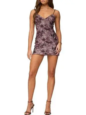 EDIKTED Mesh Mini Dress - Purple