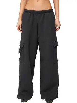 EDIKTED Wide Leg Cargo Sweatpants
