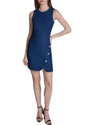 Bcbgmaxazria Stretch Twill Sheath Minidress - City Indigo