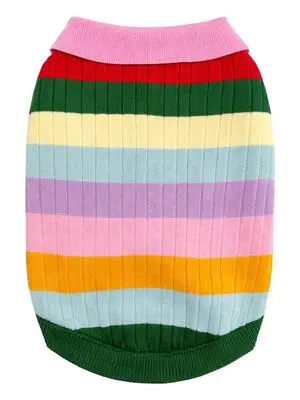 FOUND MY ANIMAL Stripe Pet Sweater With Appliqu - Pink