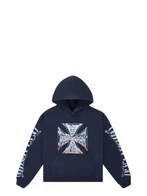 GODSPEED Chrome Motto Hoodie - Navy Blue Wash