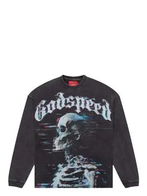 GODSPEED Matrix Glitch Long Sleeve Tee Shirt - Black