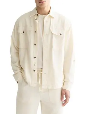 Scotch & Soda Cotton & Linen Overshirt - Eggnog