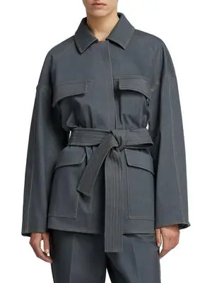 MM BY MAX MARA West Belted Jacket Dark Grey