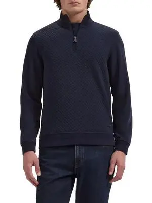 Bugatchi Quarter Zip Sweatshirt - Navy