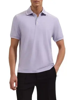 Bugatchi Performance Tipped Polo - Lavender