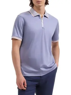 Bugatchi Quarter Zip Polo - Orchid