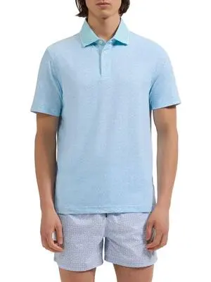 Bugatchi Performance Floral Polo - Aqua
