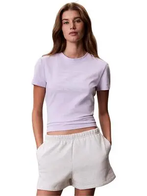 Calvin Klein Logo Graphic Slim T-shirt - Island Lilac