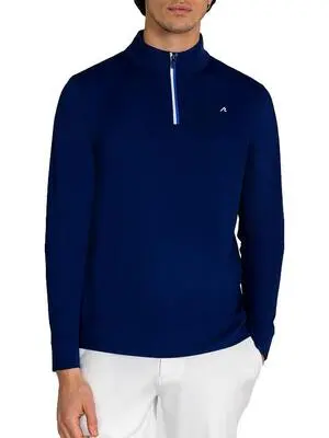 REDVANLY Fleet Quarter-zip Sweatshirt - Midnight Navy