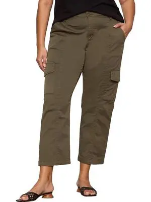 Sanctuary Rebel Crop Straight Leg Cargo Pants - Fatigue Green