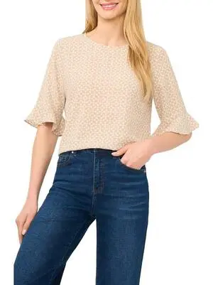 CECE DUPRAZ Ruffle Cuff Top Birch