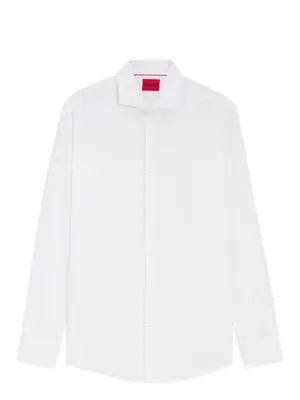 Hugo Slim-fit Shirt In Cotton And Linen - White