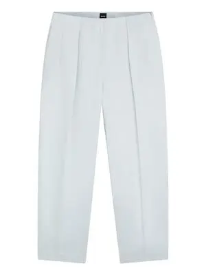 BOSS Relaxed-fit Cropped Trousers - Light Blue
