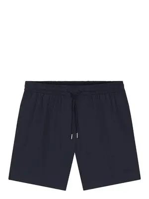 BOSS Stretch Seersucker Swim Shorts - Dark Blue
