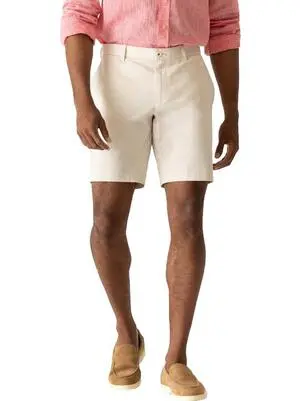 DEKE Bermuda Flat Front Stretch Twill Shorts - Silver